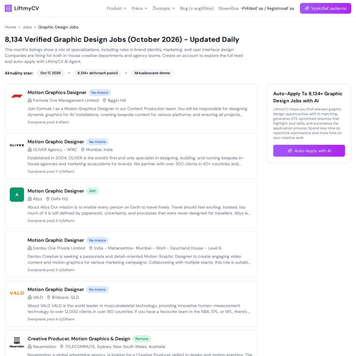 8,119 Graphic Design Jobs (October 2026) - Updated Daily