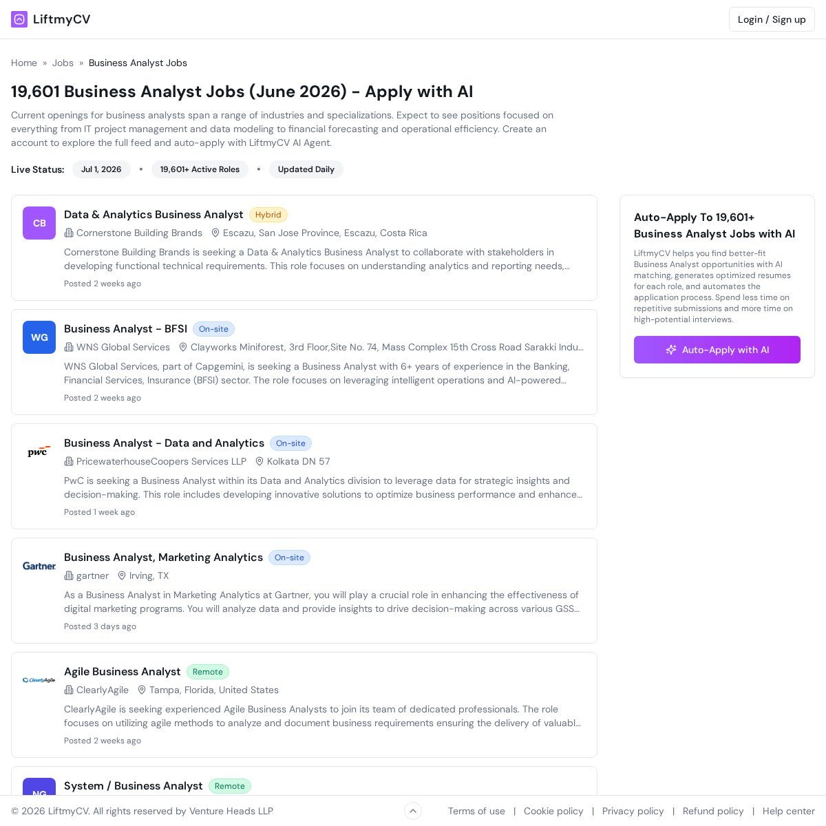 20,032 Business Analyst Jobs (July 2026) - Apply with AI