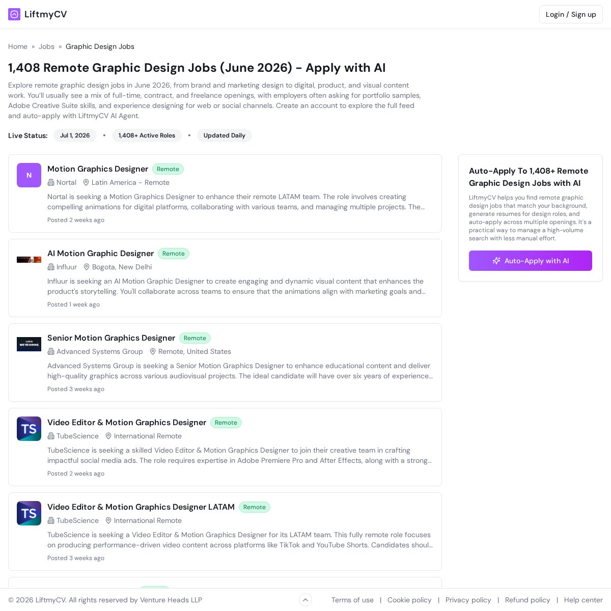 1,412 Remote Graphic Design Jobs (July 2026) - Apply with AI